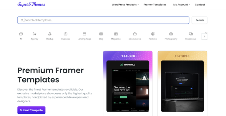 Review: Discover Exceptional Framer Templates at the SuperbThemes ...